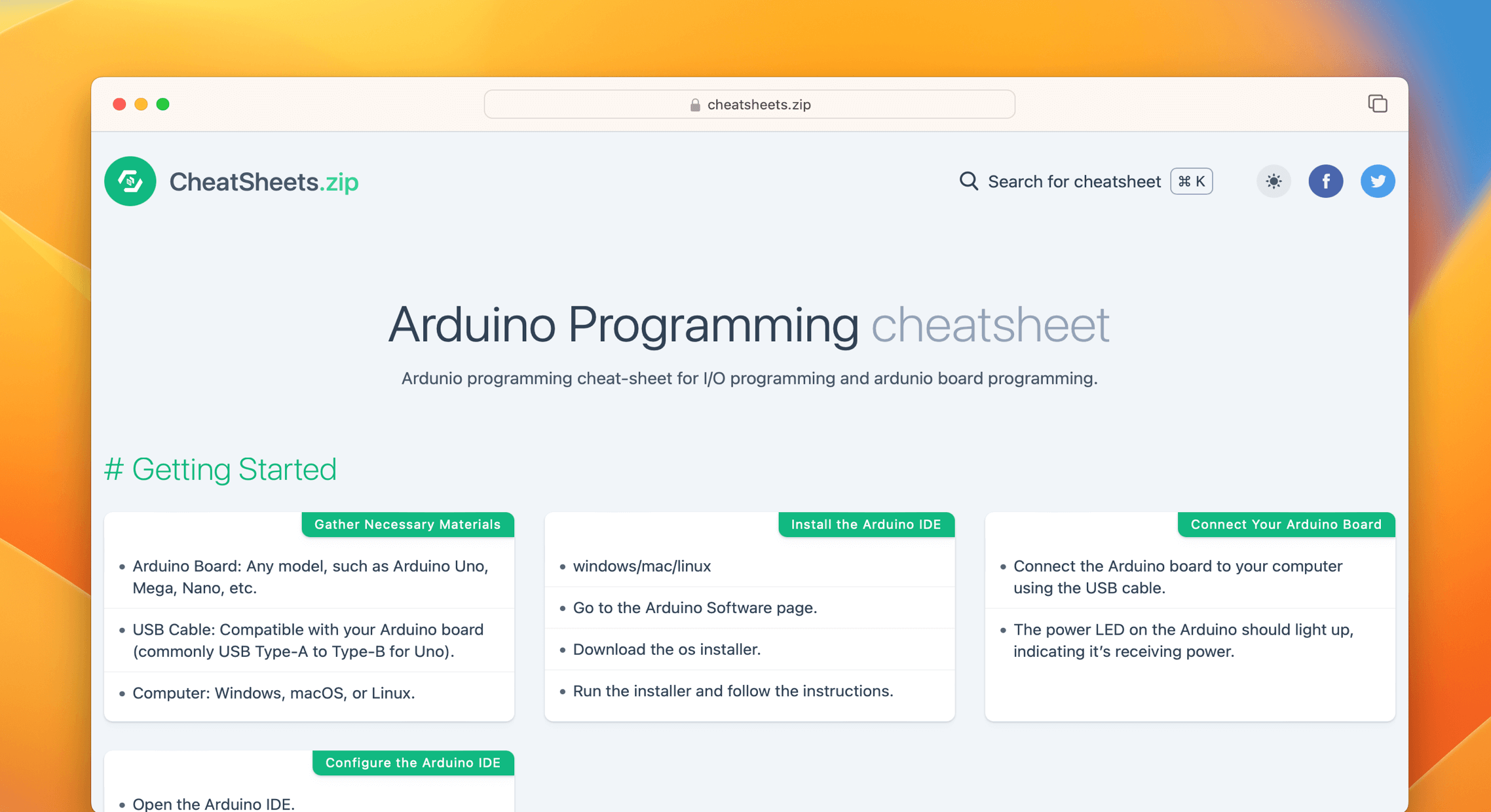 Arduino Programming Cheat Sheet And Quick Reference 7460