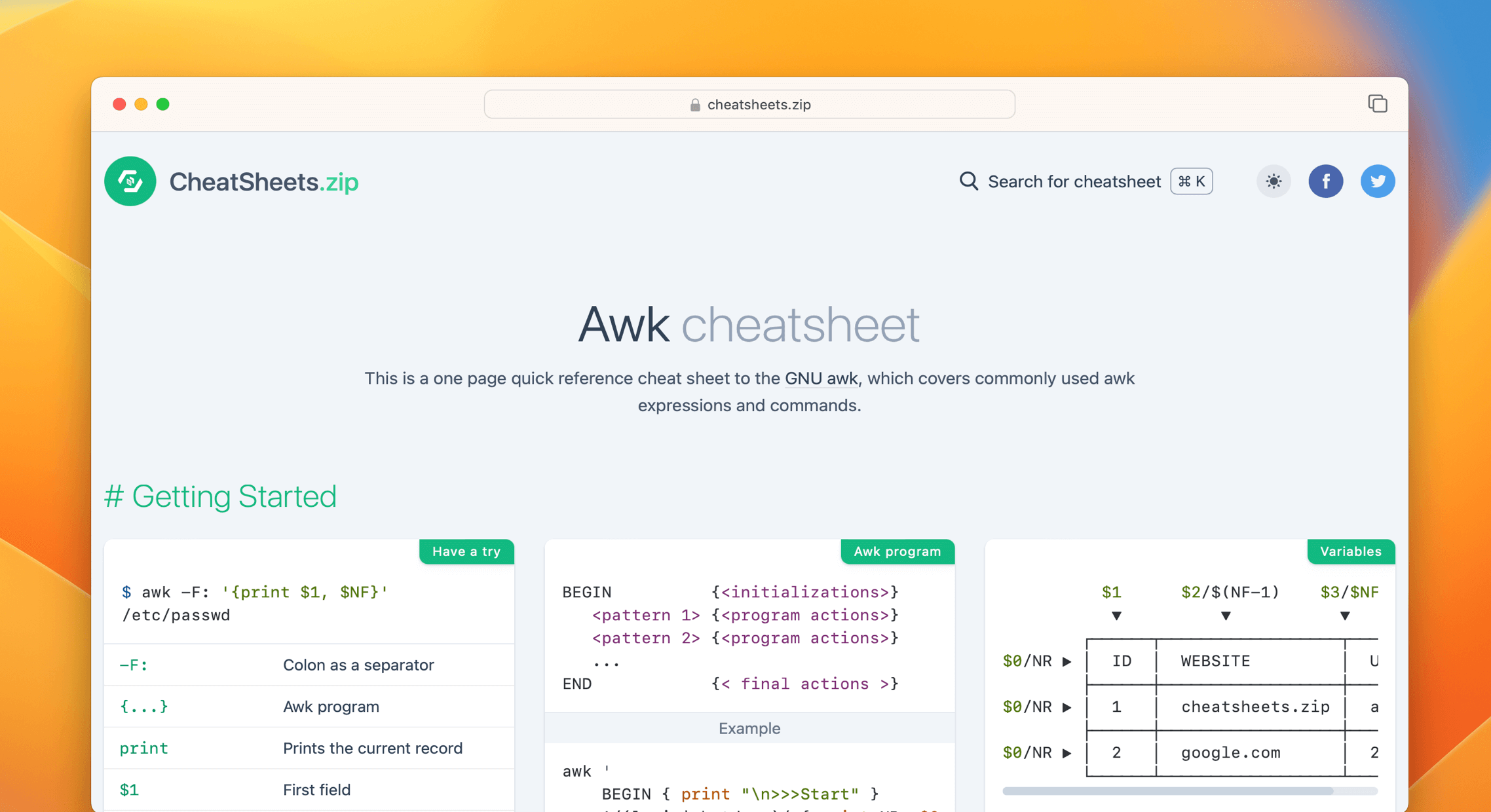Awk Command Cheat Sheet And Quick Reference