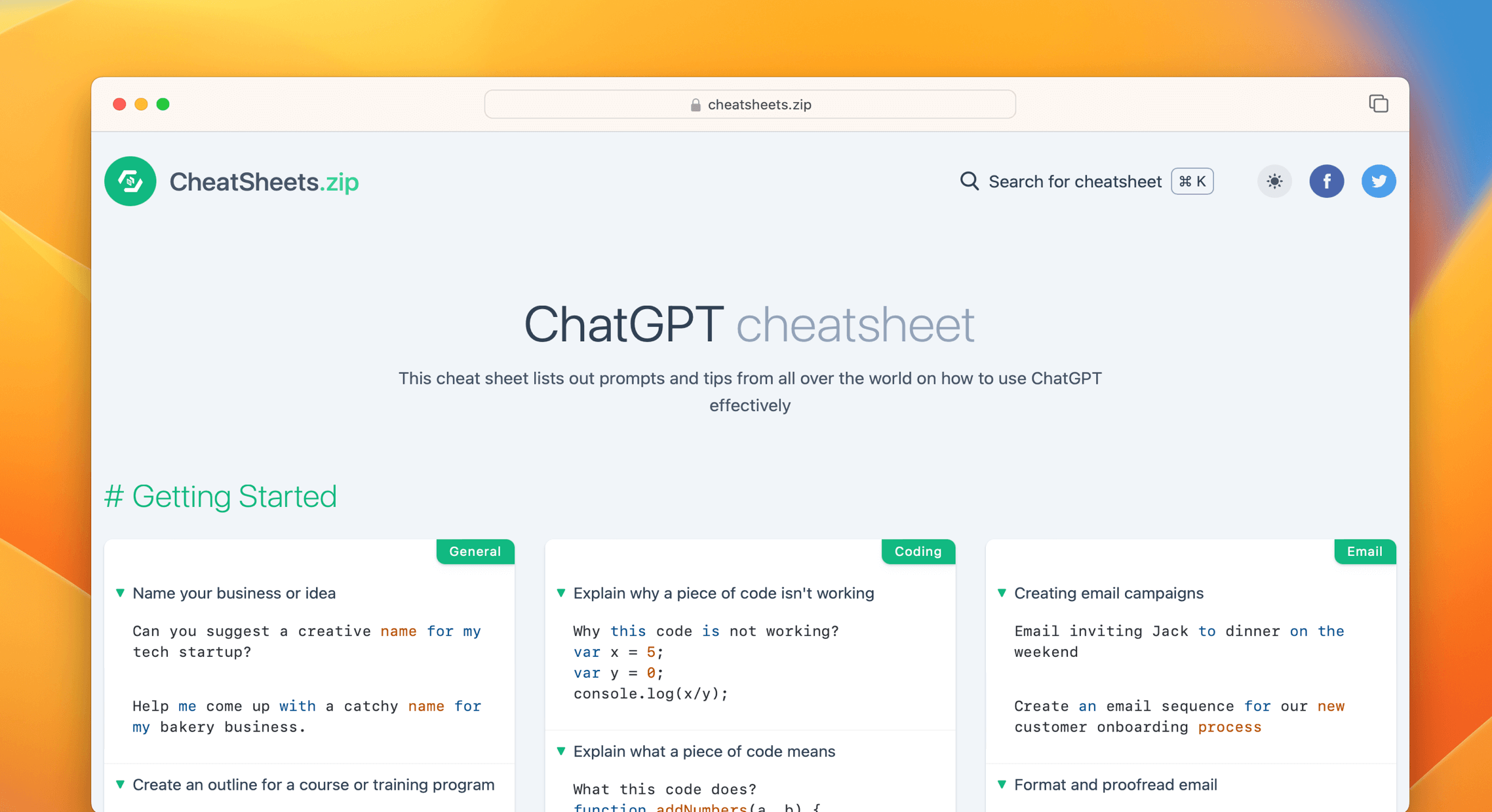 ChatGPT Cheat Sheet & Quick Reference ChatGPT Cheat Sheet & Quick Reference