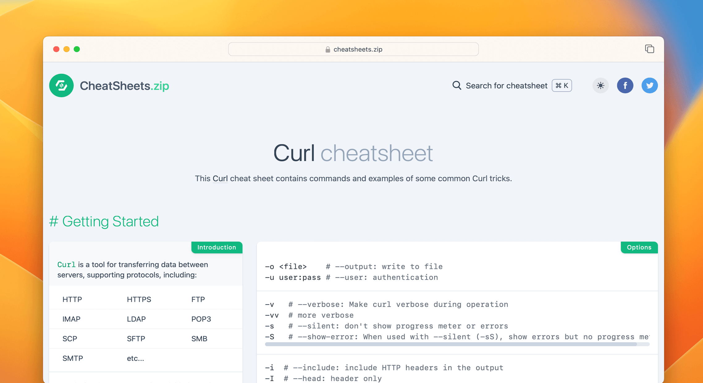 Curl Command Cheat Sheet And Quick Reference