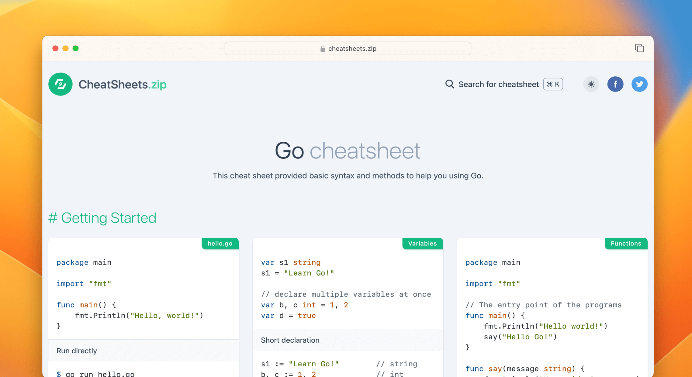 Go Cheat Sheet & Quick Reference