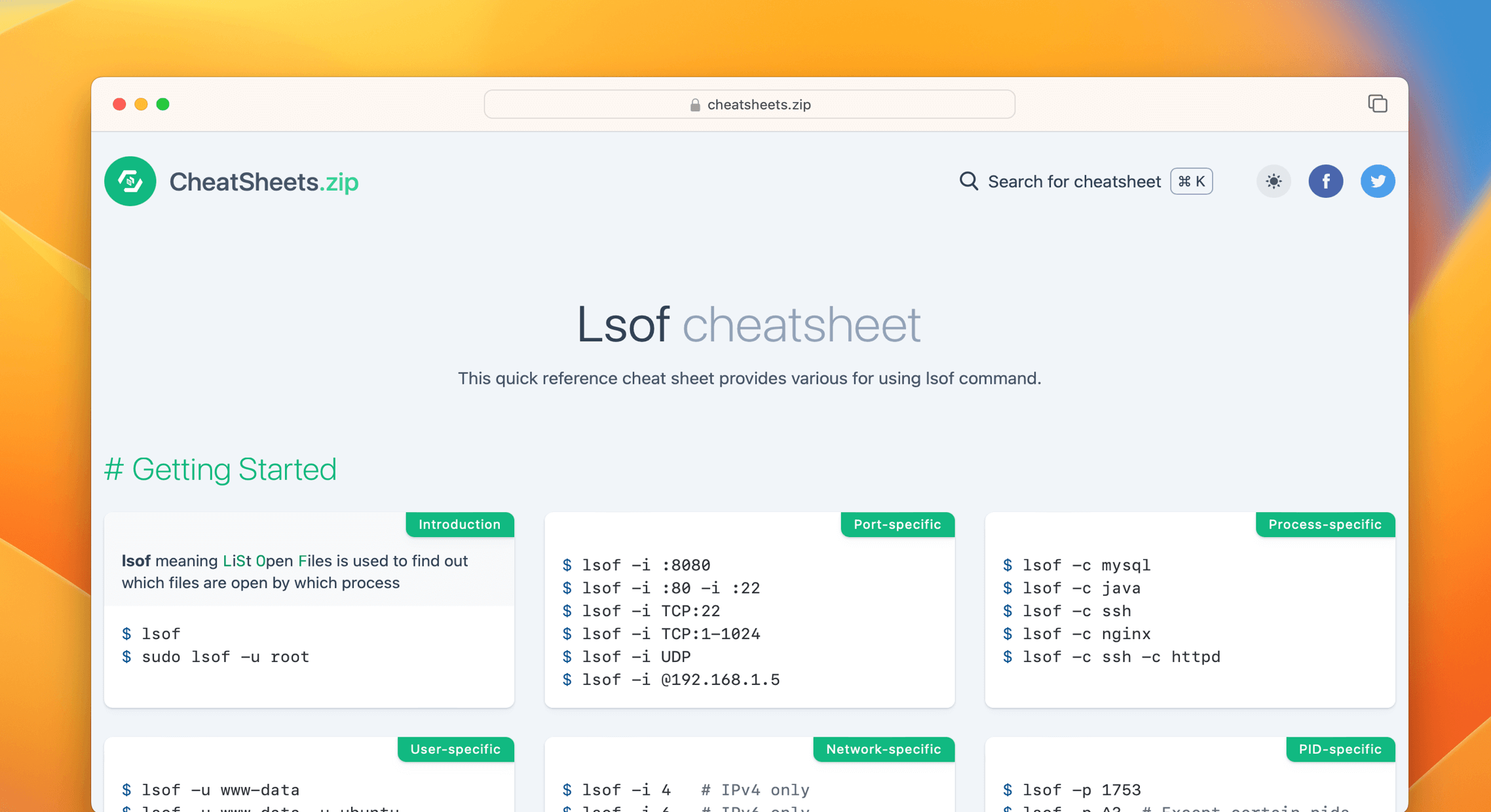 Lsof Command Cheat Sheet And Quick Reference 