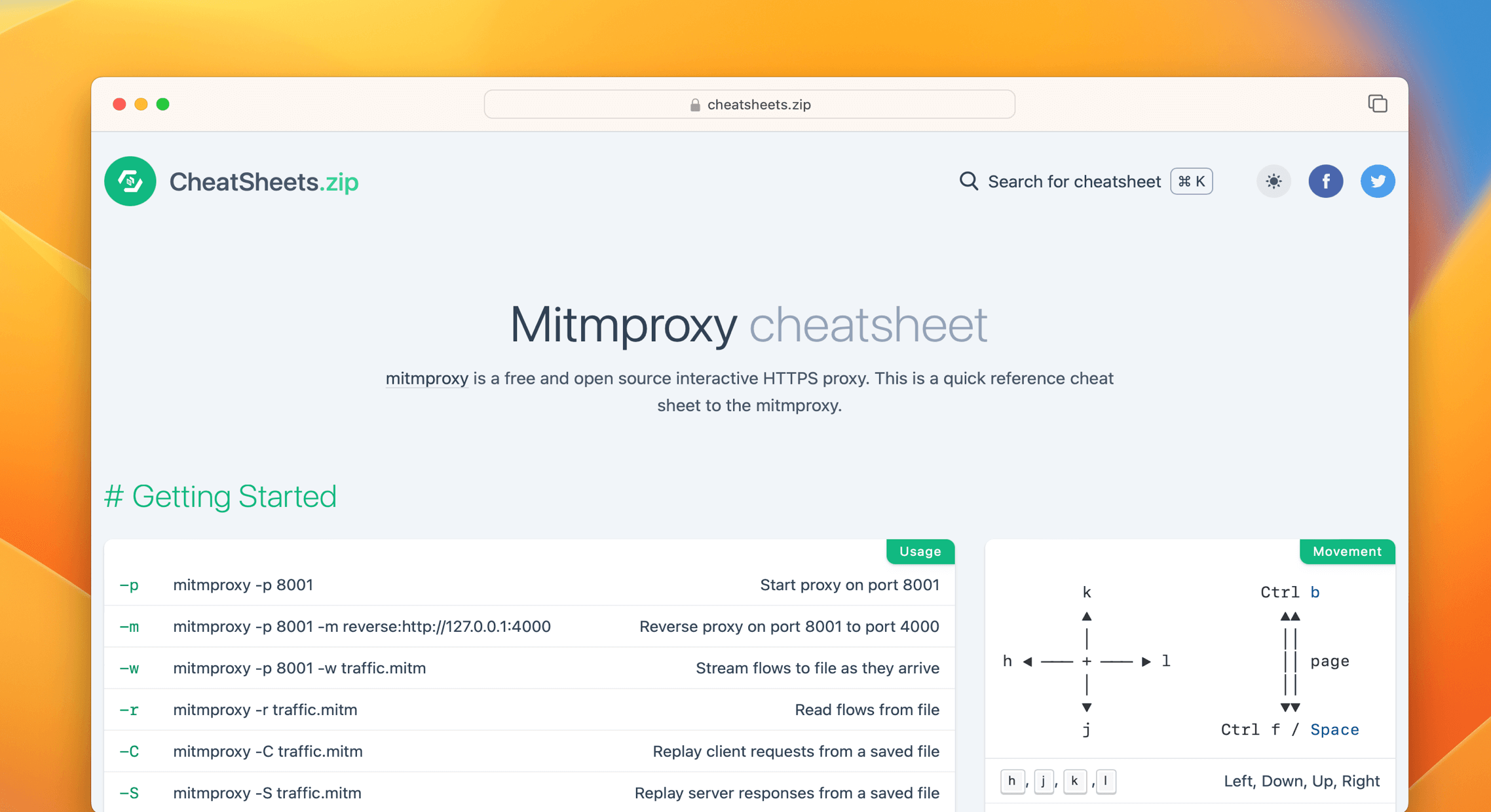 Mitmproxy Cheat Sheet & Quick Reference