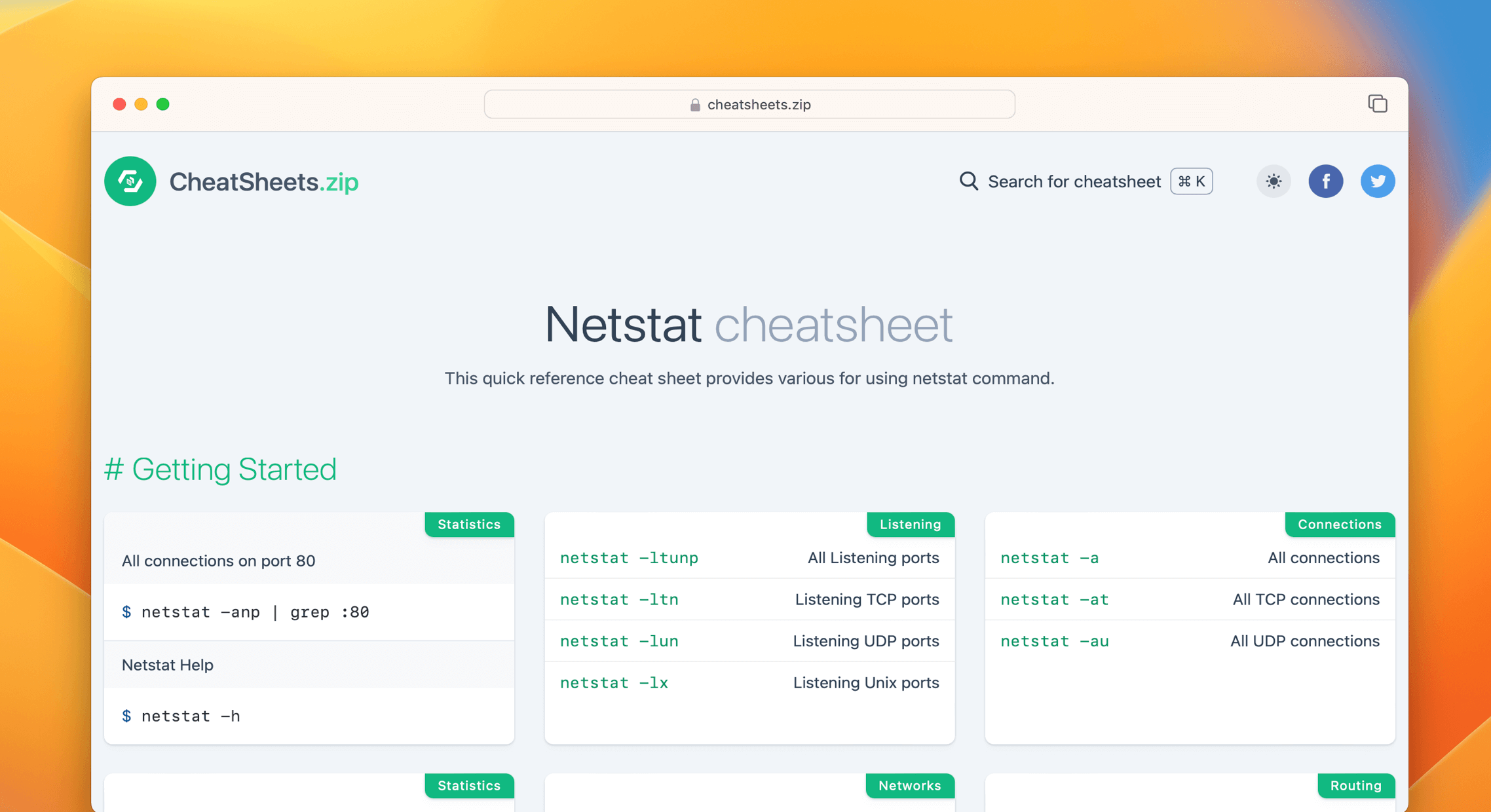 Netstat Command Cheat Sheet And Quick Reference