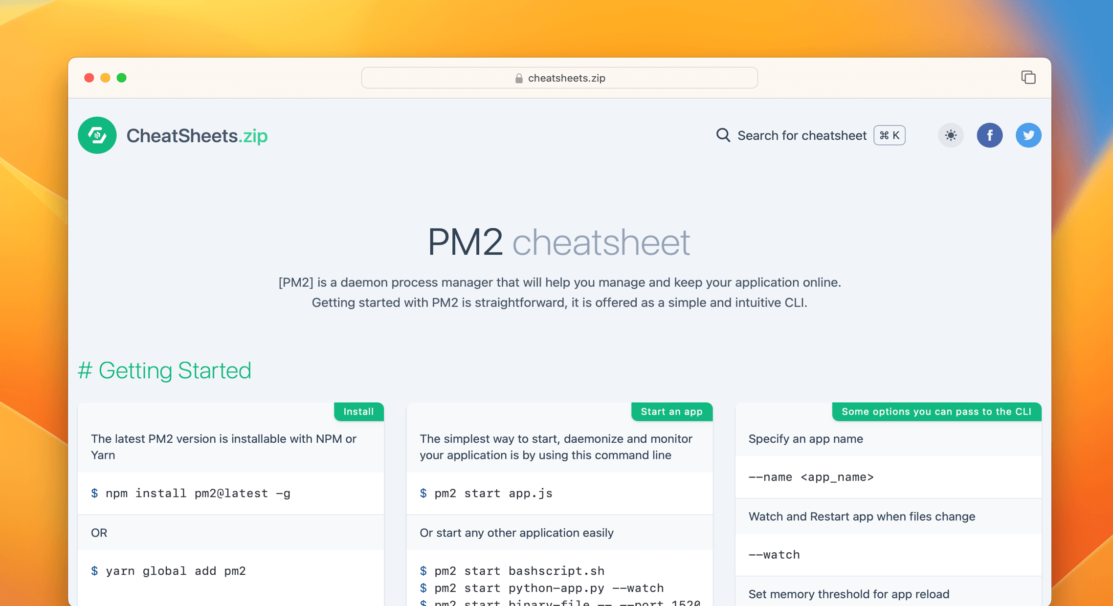 PM2 Command Cheat Sheet & Quick Reference
