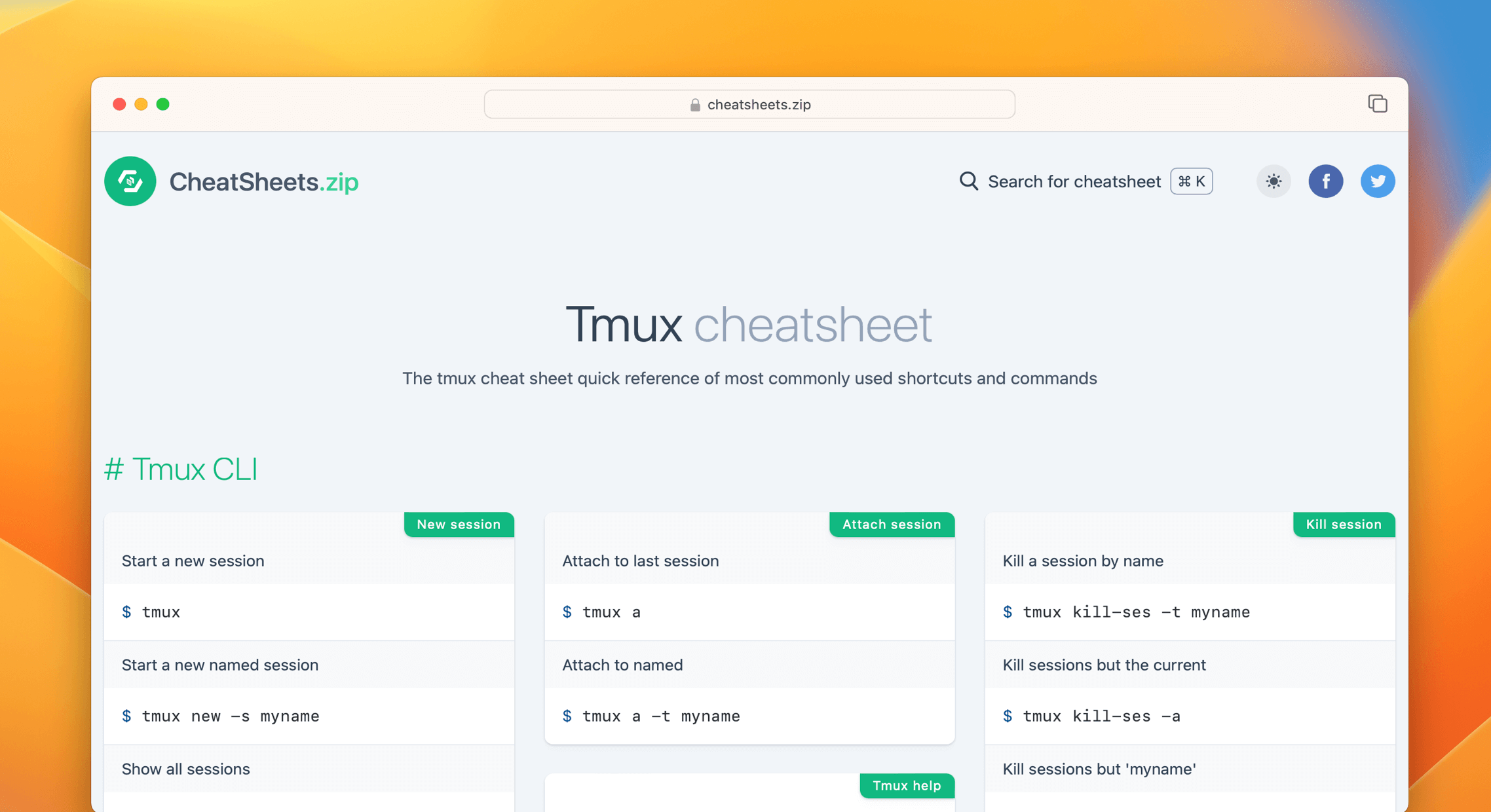 Tmux Command Cheat Sheet & Quick Reference