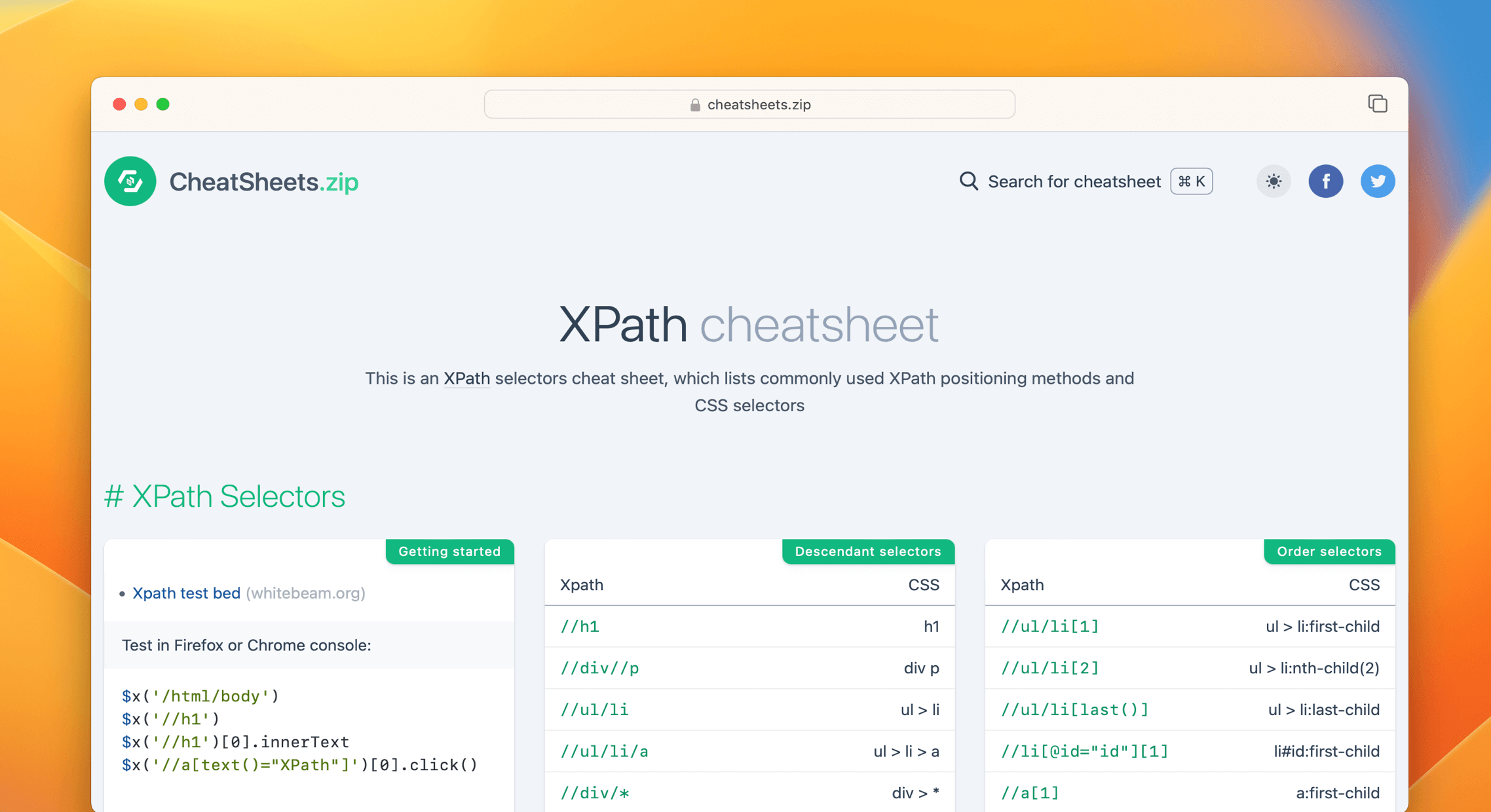 Xpath Cheat Sheet And Quick Reference 3870